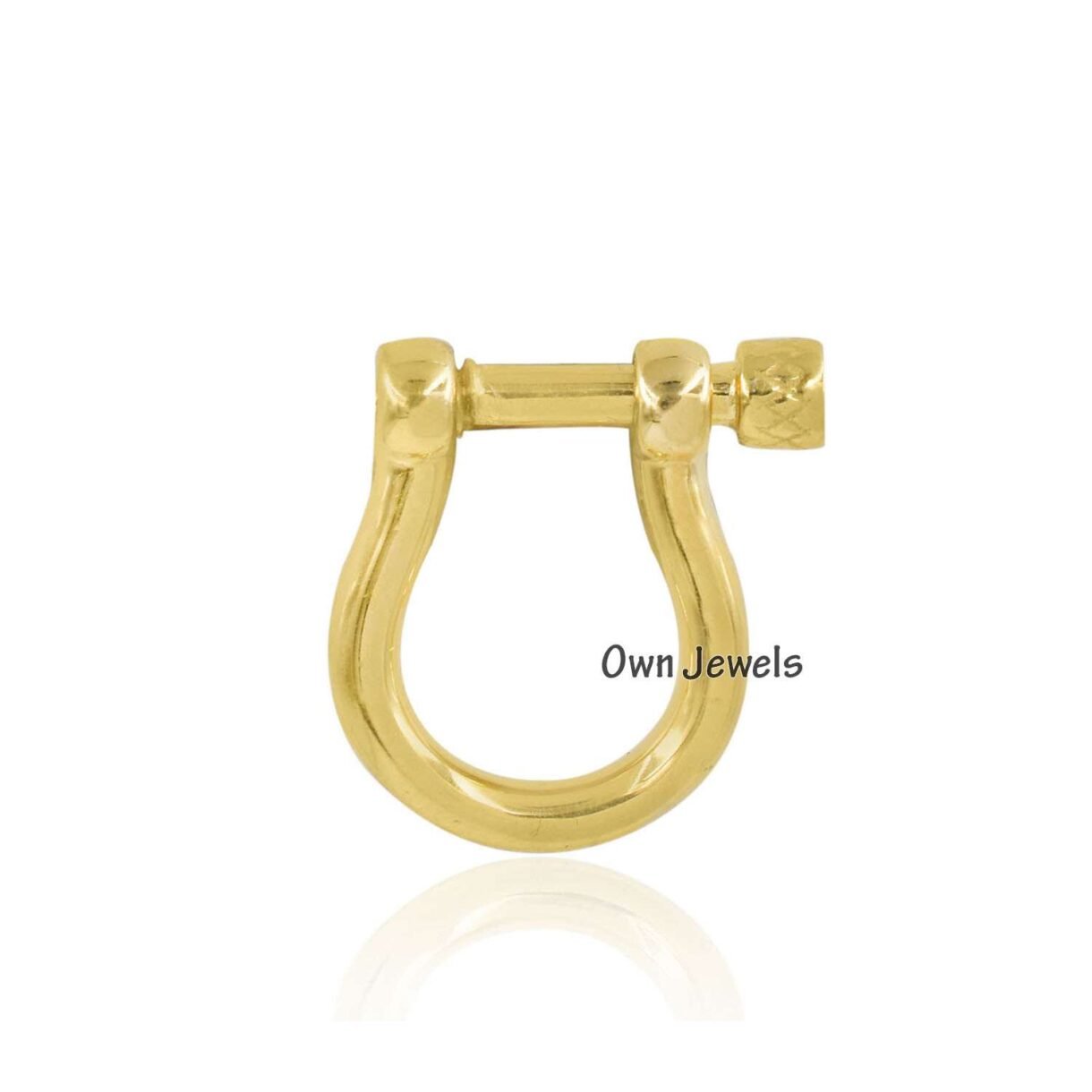 14k Solid Gold Shackle Lock, Shackle Lock, Plain Connector Shackle ...